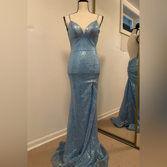 Sherri Hill | Dresses | Sparkly Baby Blue Prom Dress | Poshmark